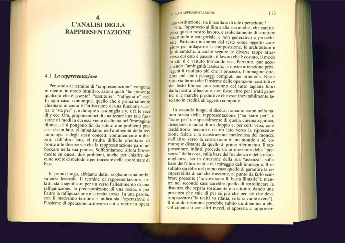 Casetti Analisi FILM CAP 4 - Analisi del film - Studocu