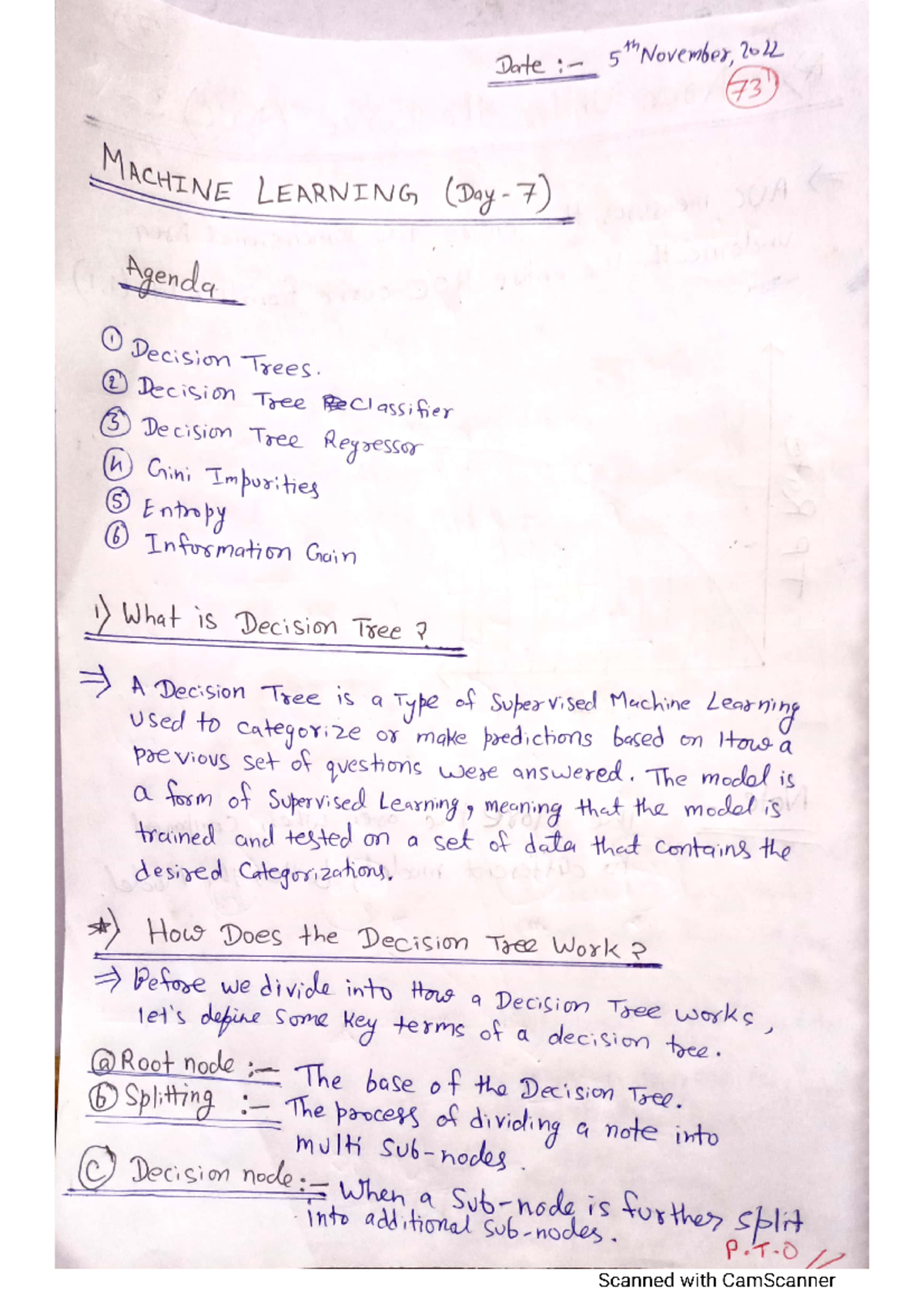 Machine Learning Handwritten Note ( Day-7 ) - Copy - Bachelor of ...