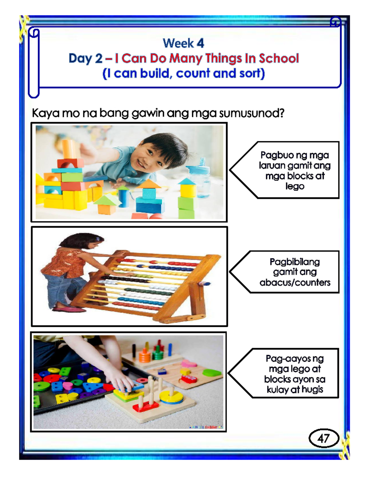 Week 4 day 2 - act. sheets - Foundations of Early Childhood Education - Studocu