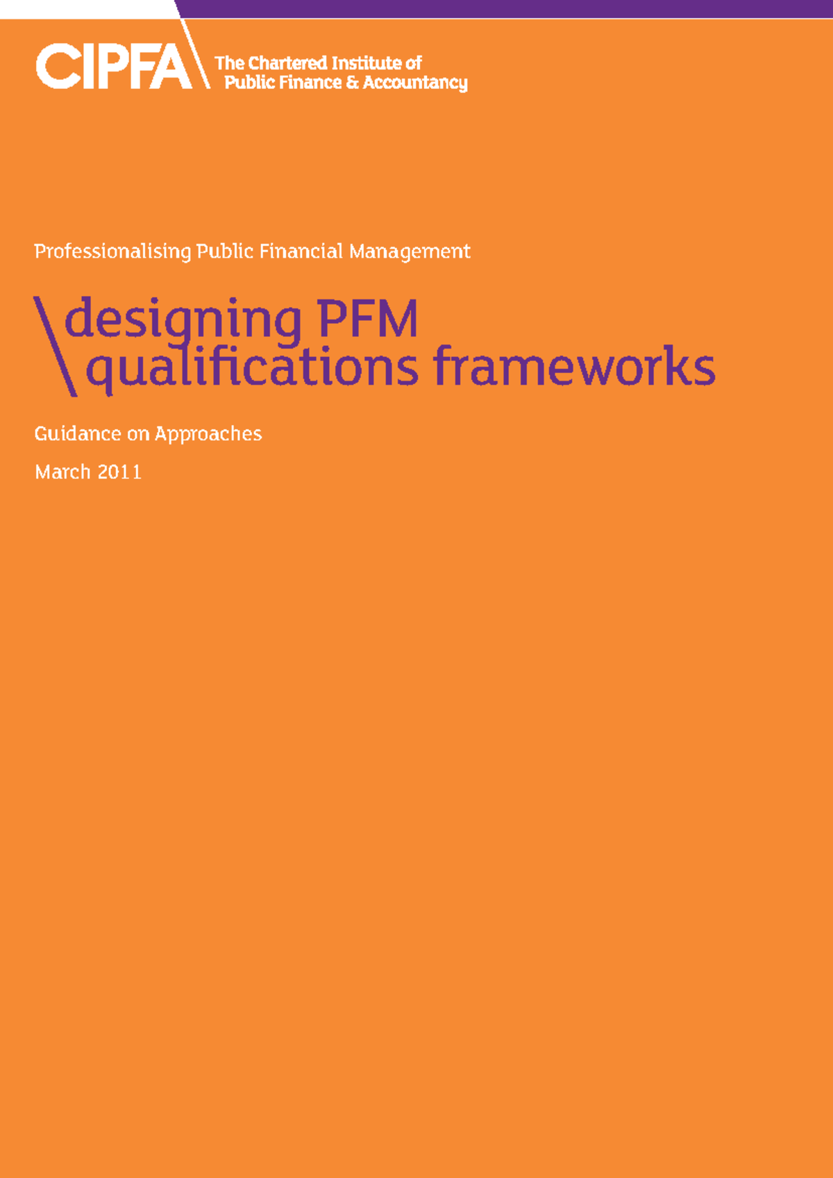 PFM Qualifications framework - Guidance on Approaches March 2011 ...