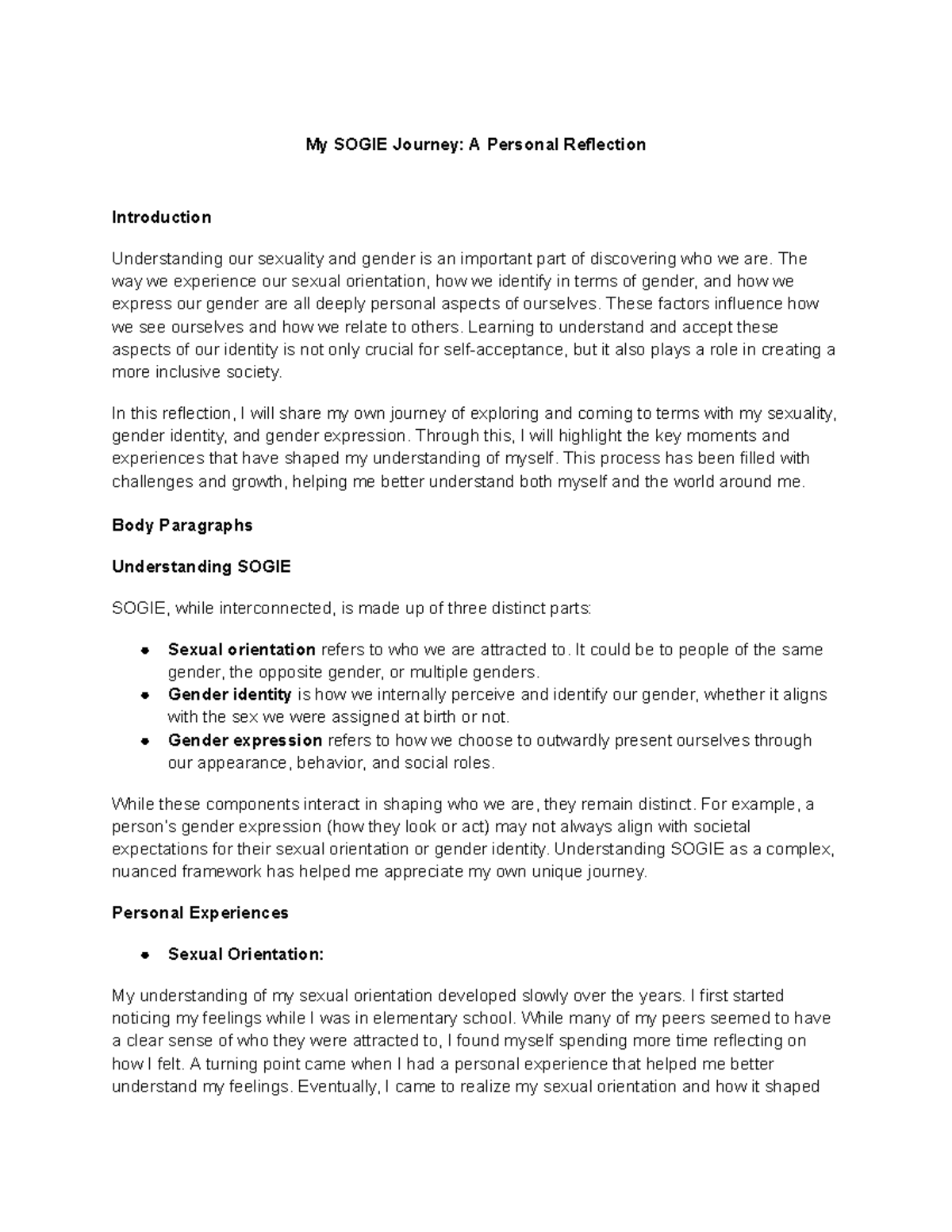 My SOGIE Journey - The way we experience our sexual orientation, how we ...