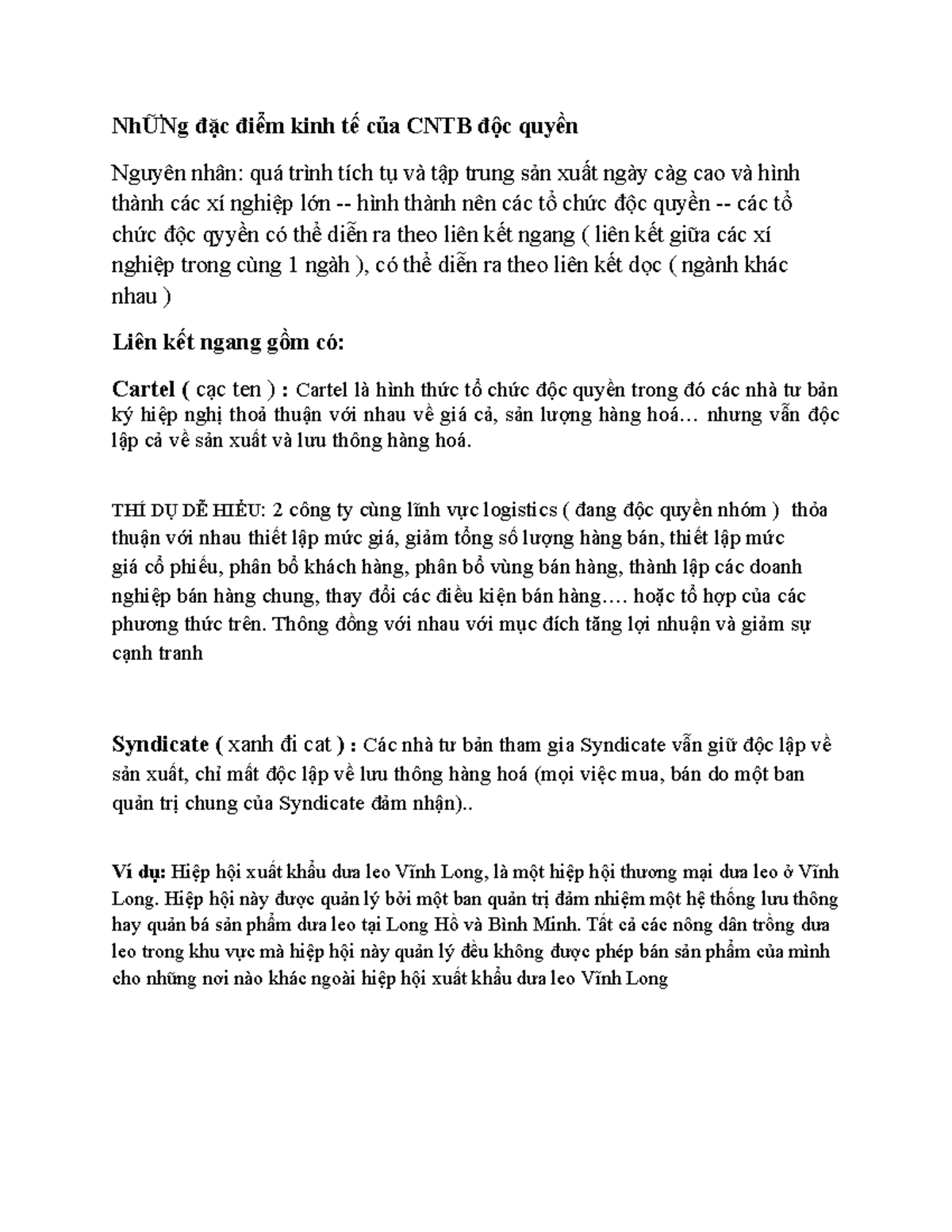 NhỮNg đặc điểm kinh tế của CNTB độc quyền - NhỮNg đặc điểm kinh tế của ...