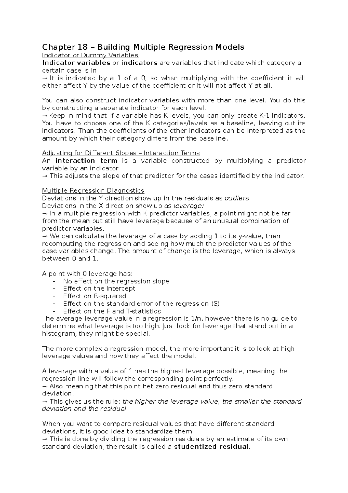 QMII stats chap 18 - Chapter 18 – Building Multiple Regression Models Indicator or Dummy ...