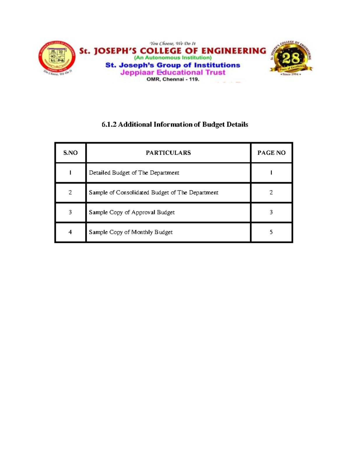 6 - Budget bills - ####### 6.1 Additional Information of Budget Details ...