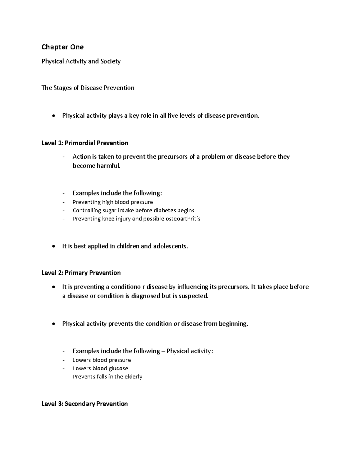 Exercise Science Module 1 Lesson 1 PT2 - Chapter One Physical Activity ...