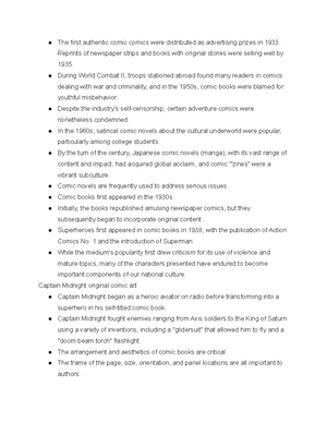 Comics and Culture - lecture notes from class - The huge collection of ...