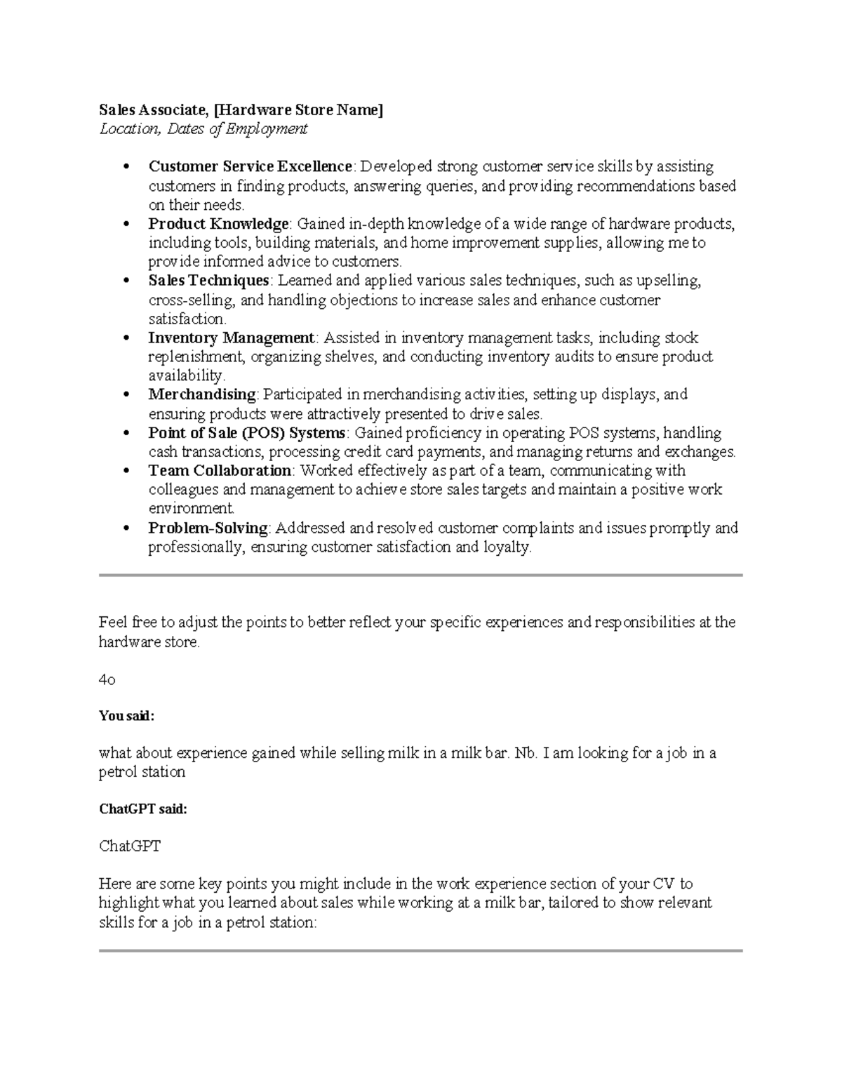Sales Associate - Developed strong customer service skills by assisting ...
