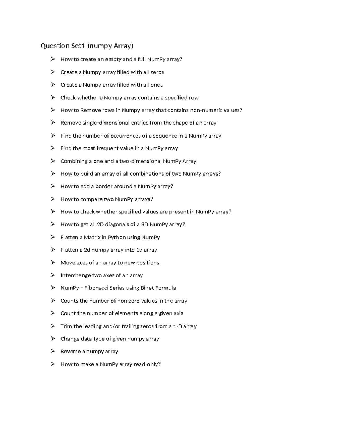 Question Sets - Studocu