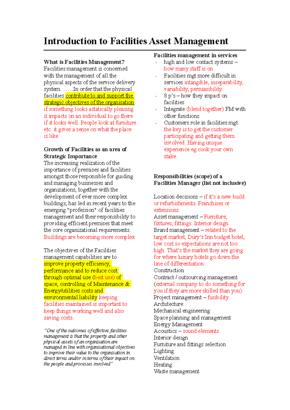 Introduction to Facilities Mgt - .... order that the physical ...