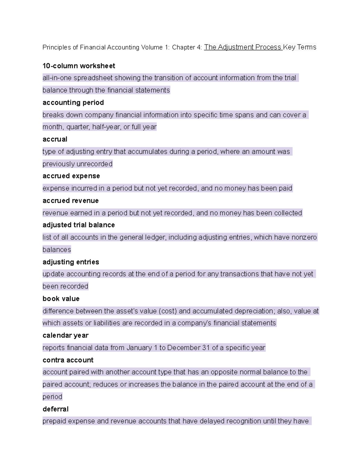Principles of Financial Accounting Volume 1 Chapter 4 The Adjustment ...