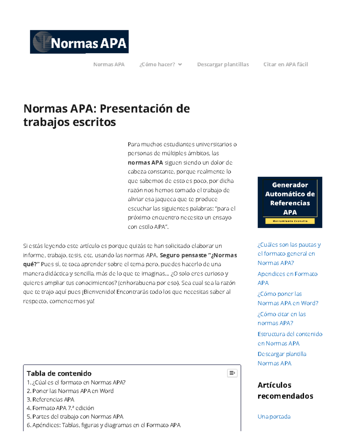 Normas APA Presentación de trabajos escritos [2020] - Séptima edición - Normas APA: Presentación ...