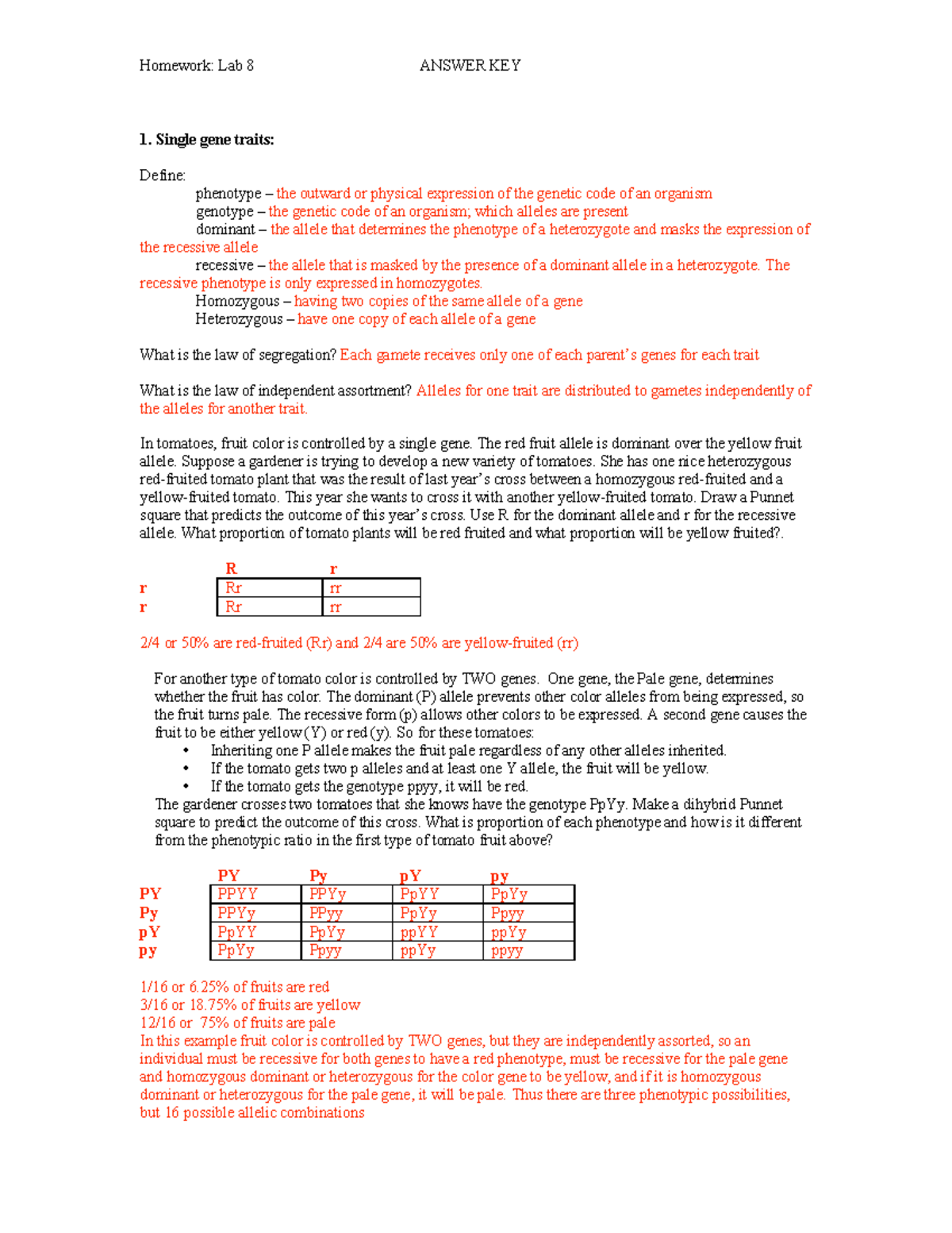 Lab 8.2 - answerkey - worksheet - Homework: Lab 8 ANSWER KEY Single ...