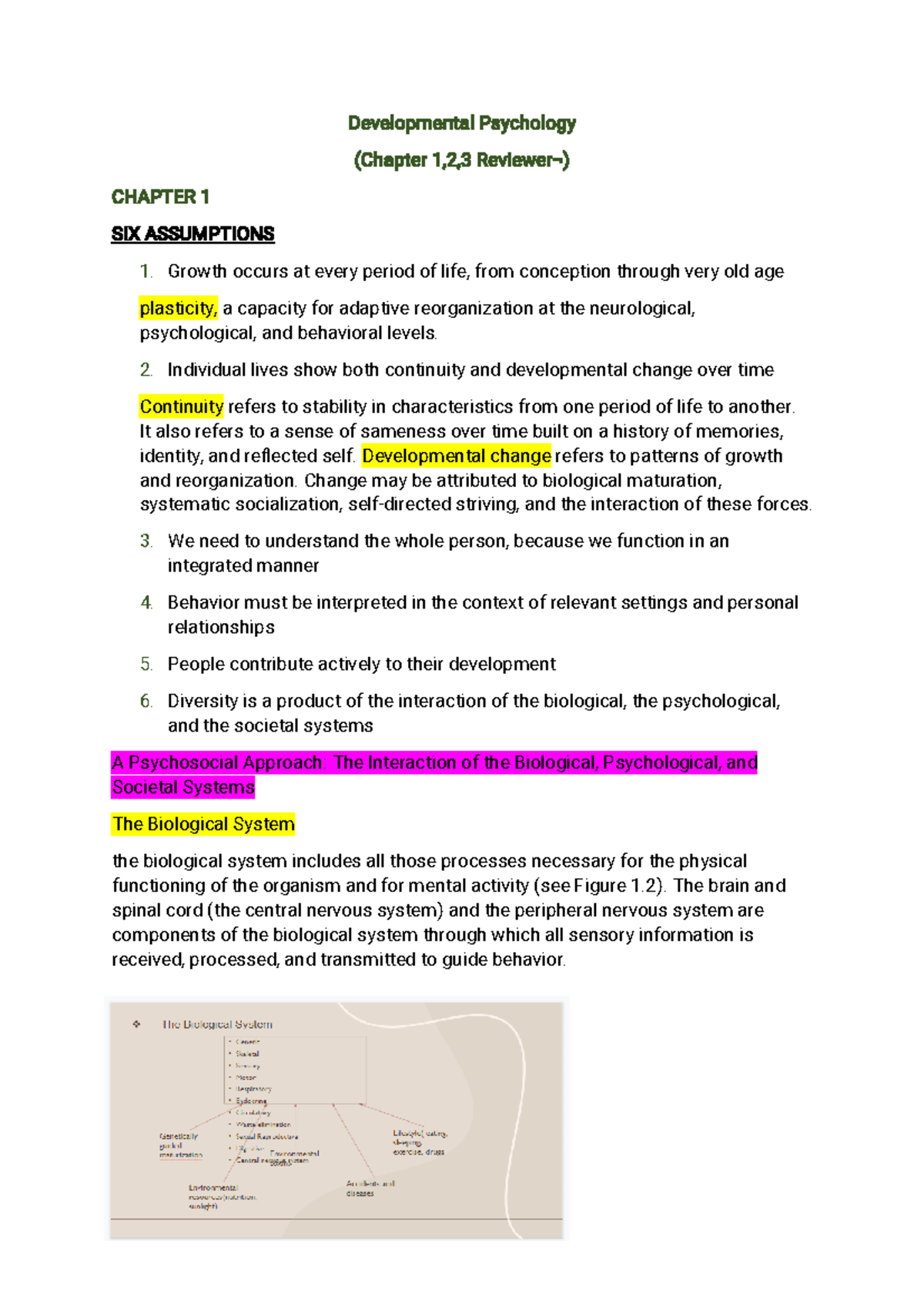DEV.- Psych - Summary Development Through the Lifespan - Developmental ...