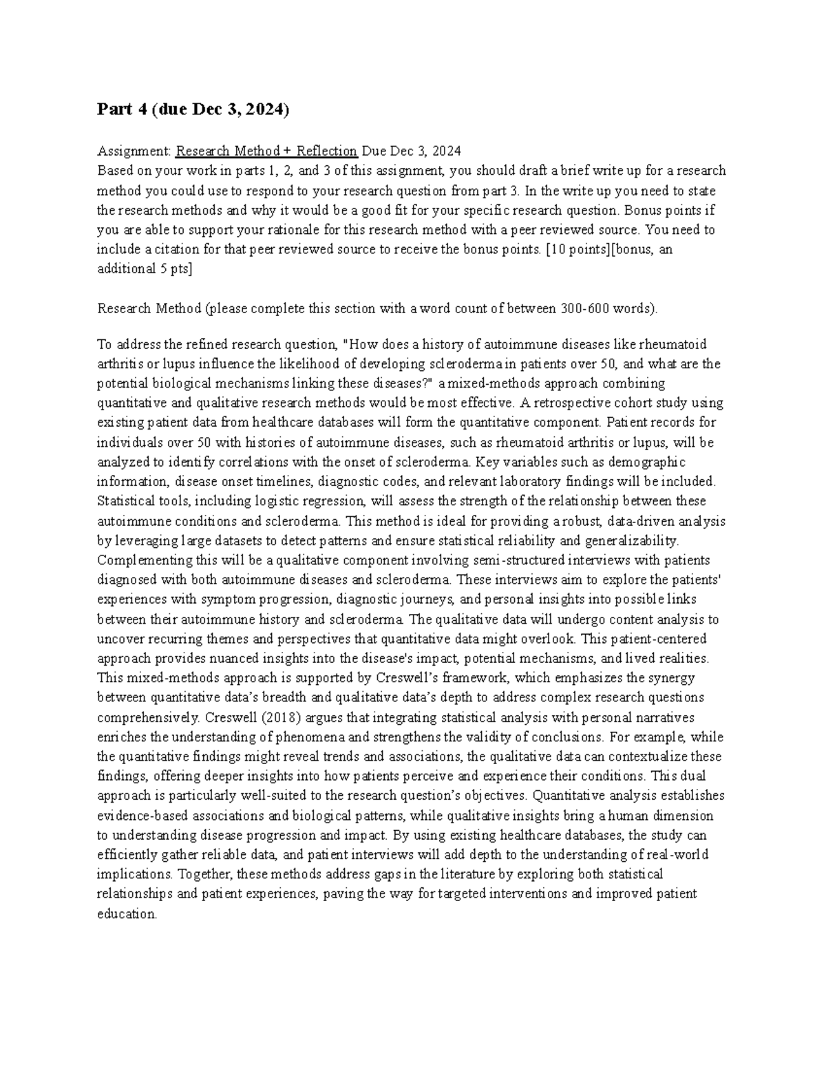 Dec 3, 2024 Research Method + Reflection Part 4 of Inception of a ...