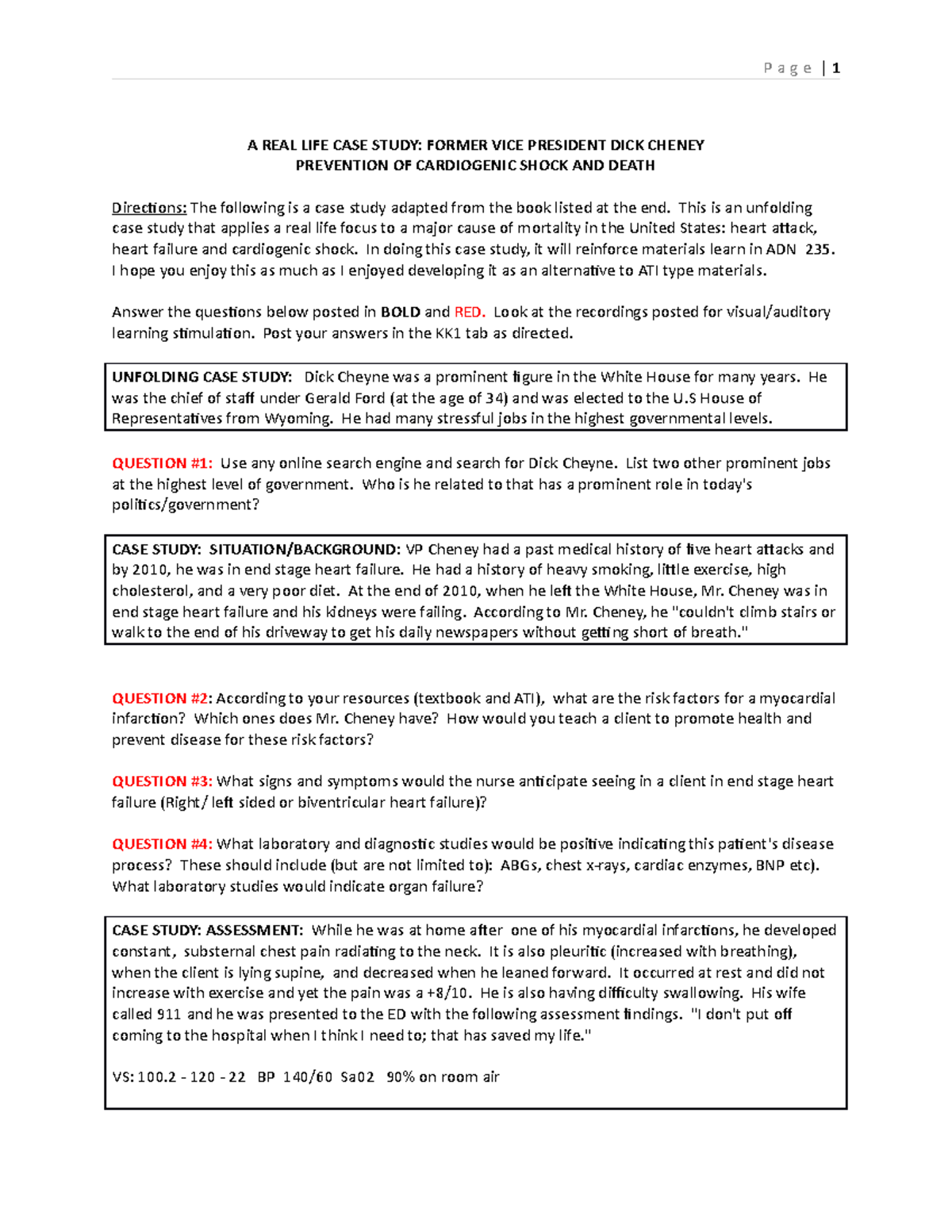 A REAL LIFE CASE Study Dick Cheyne 9 - A REAL LIFE CASE STUDY: FORMER ...