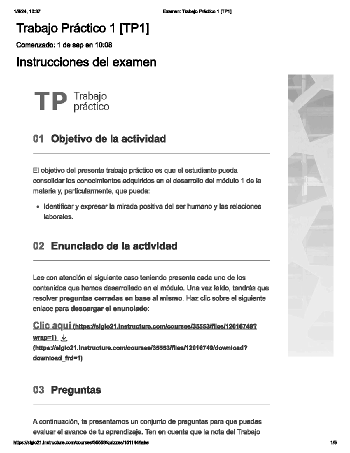 Trabajo Practico 1 - Grupo Y Liderazco Resuelto AL 95 % - 10:37 Examen: Trabajo Práctico 1 ...