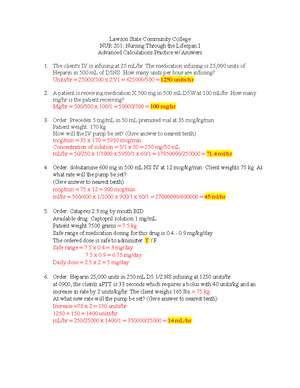 Advance Pharm - Heparin Drip - Heparin Drip Calculations Heparin is an ...
