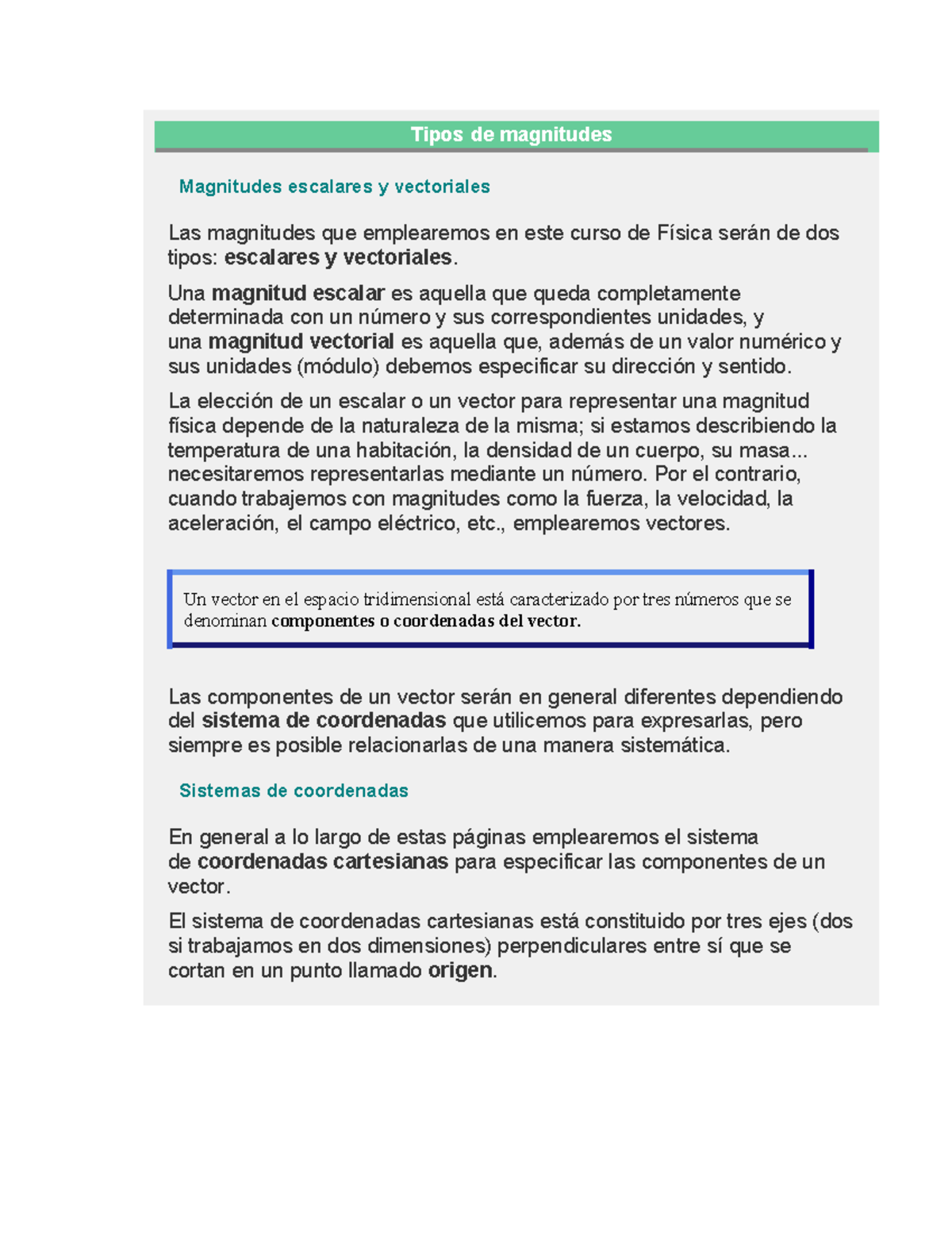 Tipos de magnitudes - Tipos de magnitudes Magnitudes escalares y ...