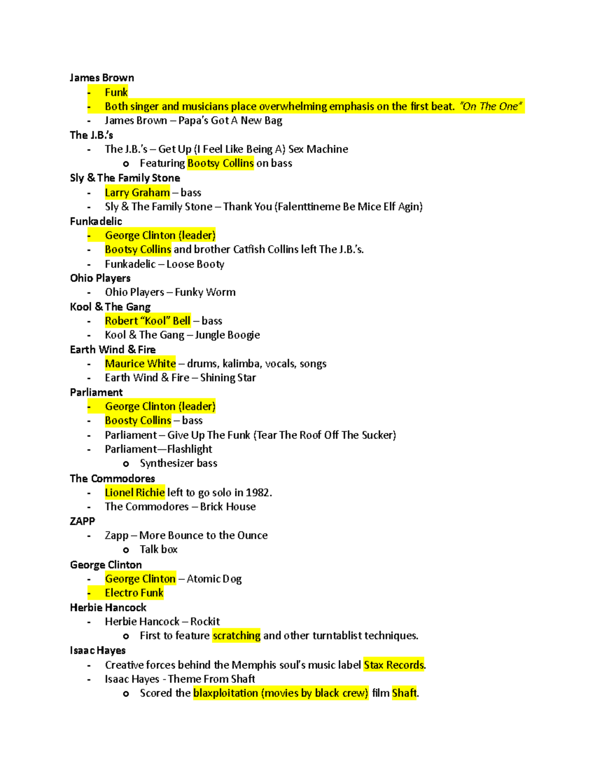 Chapter 3 - Lecture notes 17-24 - James Brown - Funk - Both singer and ...