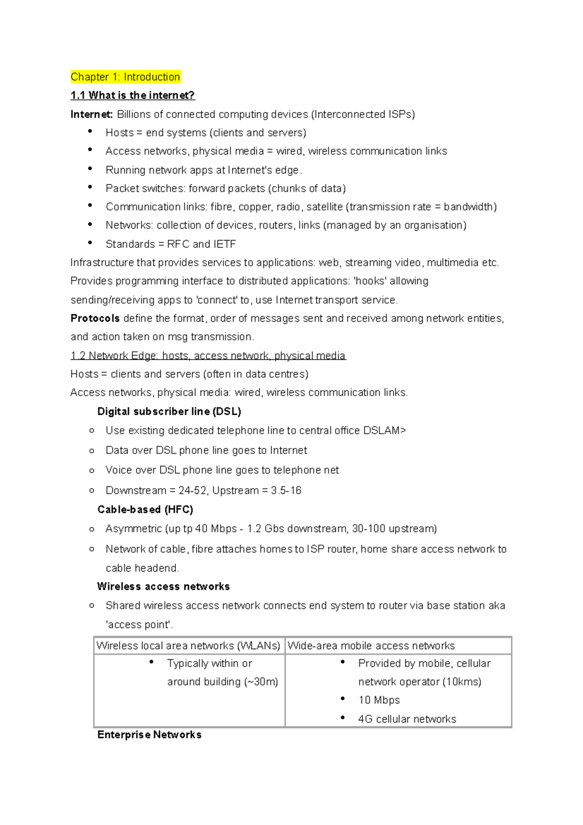 Chapter 1-Introduction - Chapter 1: Introduction 1 What is the internet ...