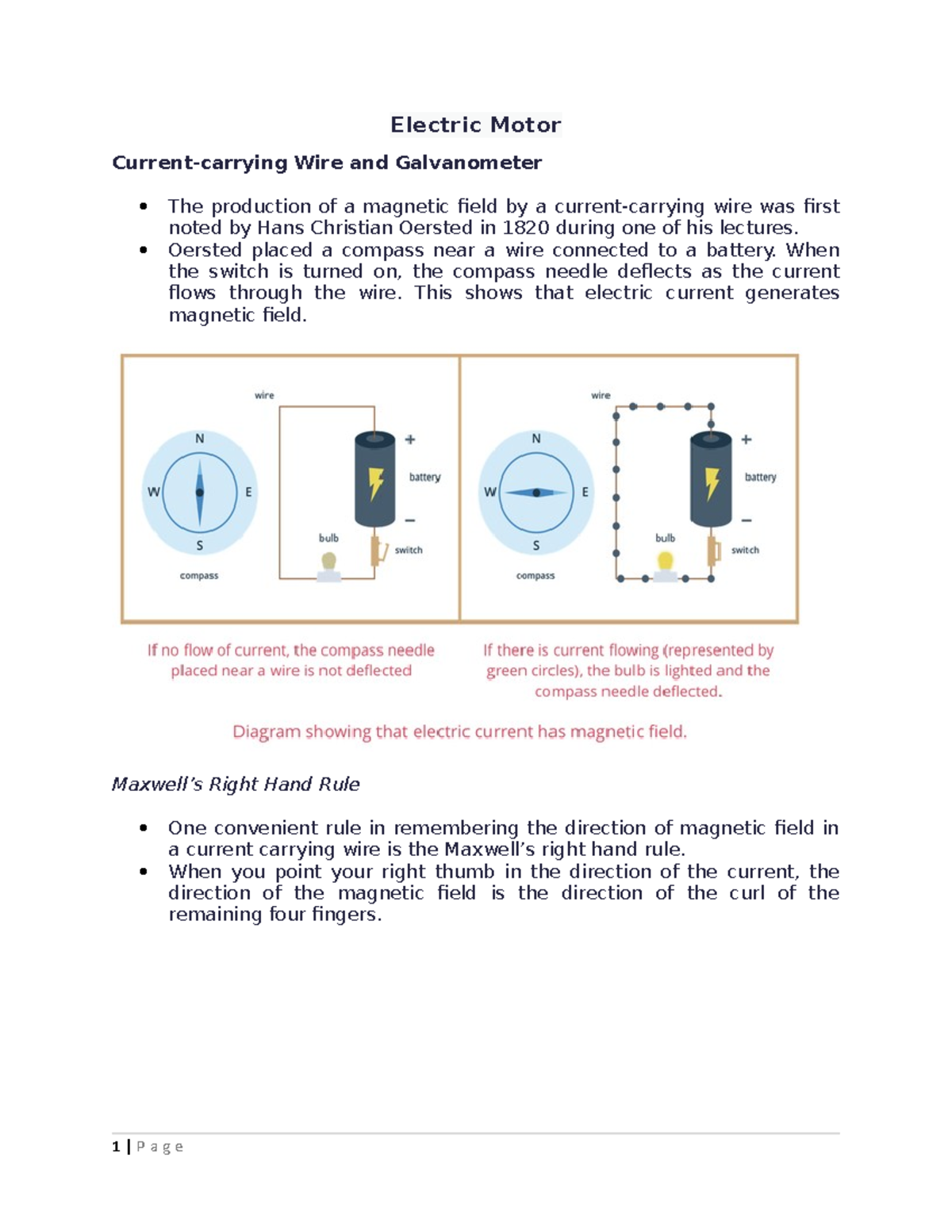 Electric Motor - Electric Motor Current-carrying Wire and Galvanometer ...