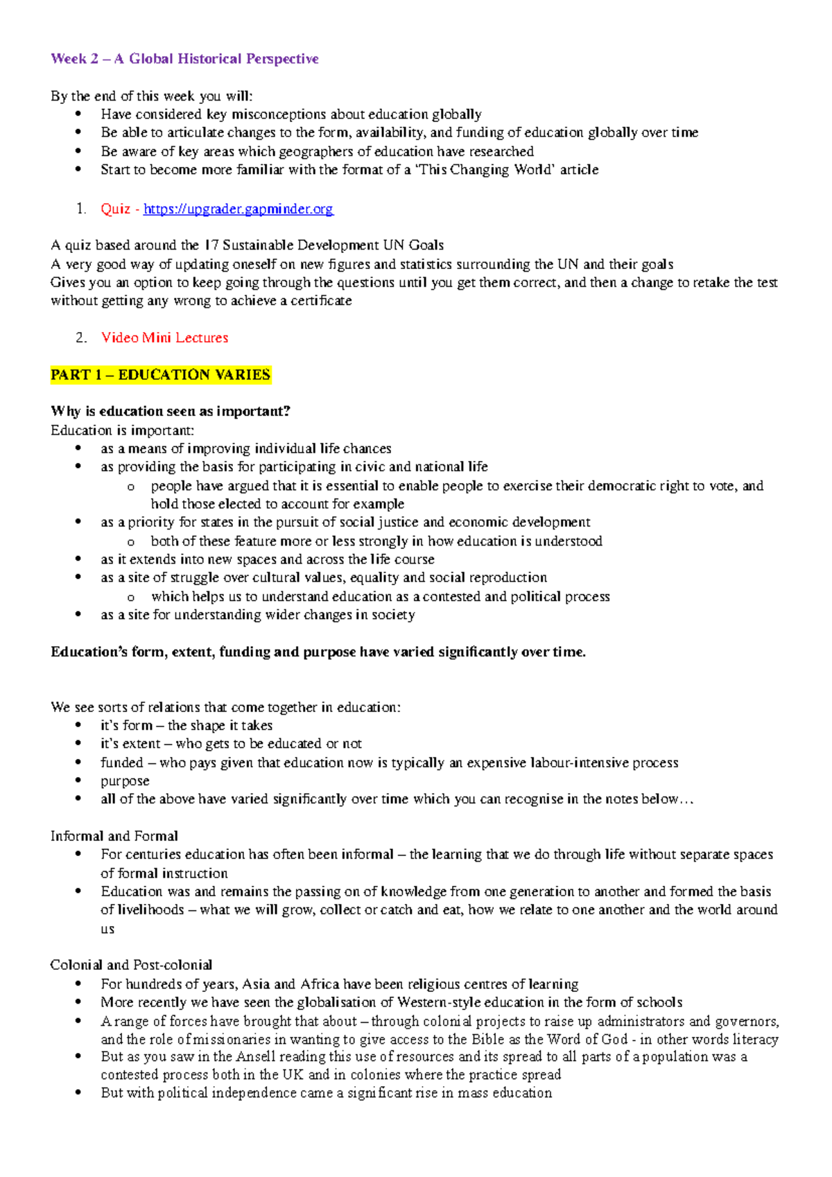 Global Historical Perspective Notes - Quiz - upgrader.gapminder A quiz ...
