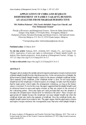 Faraid Calculation - Islamic Law of Succession - Studocu
