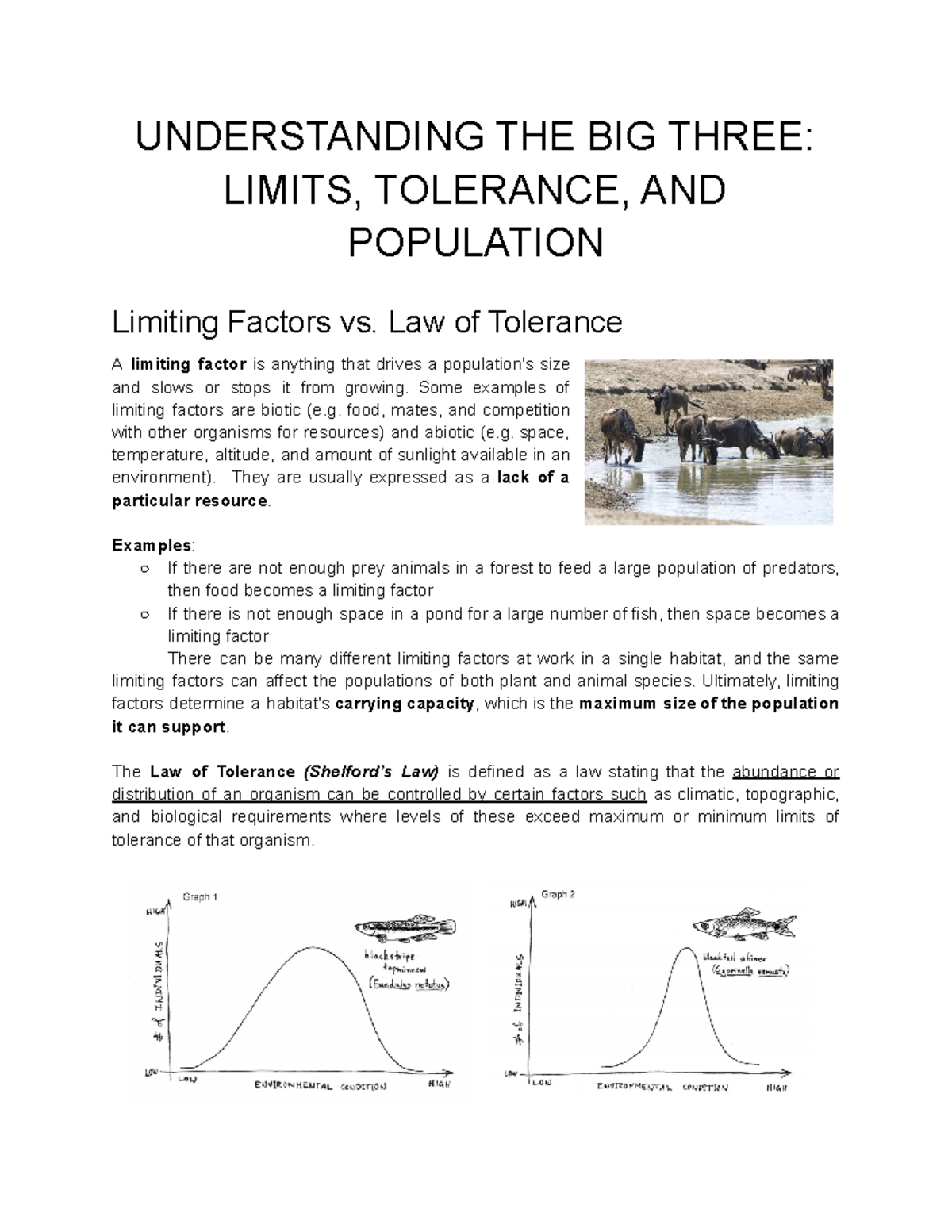Limits, Tolerance, AND Population - UNDERSTANDING THE BIG THREE: LIMITS ...