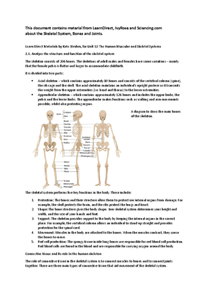 Unit 12 The Human Muscular and Skeletal Systems Illustrated Report ...