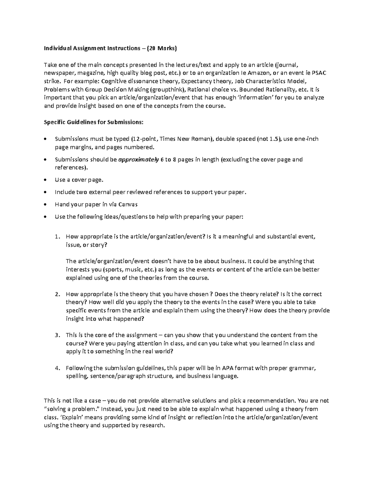 COMM 105 - Individual Assignment Instructions 2023 - Individual ...