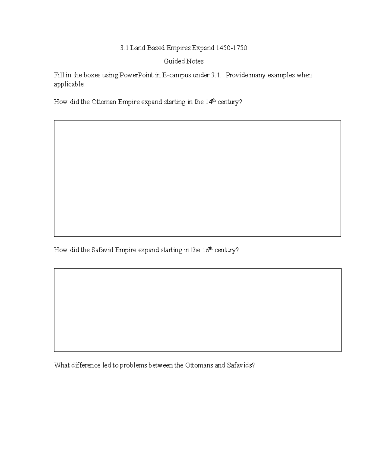 3.1 Land Based Empries Expand Guided Notes - 3 Land Based Empires ...