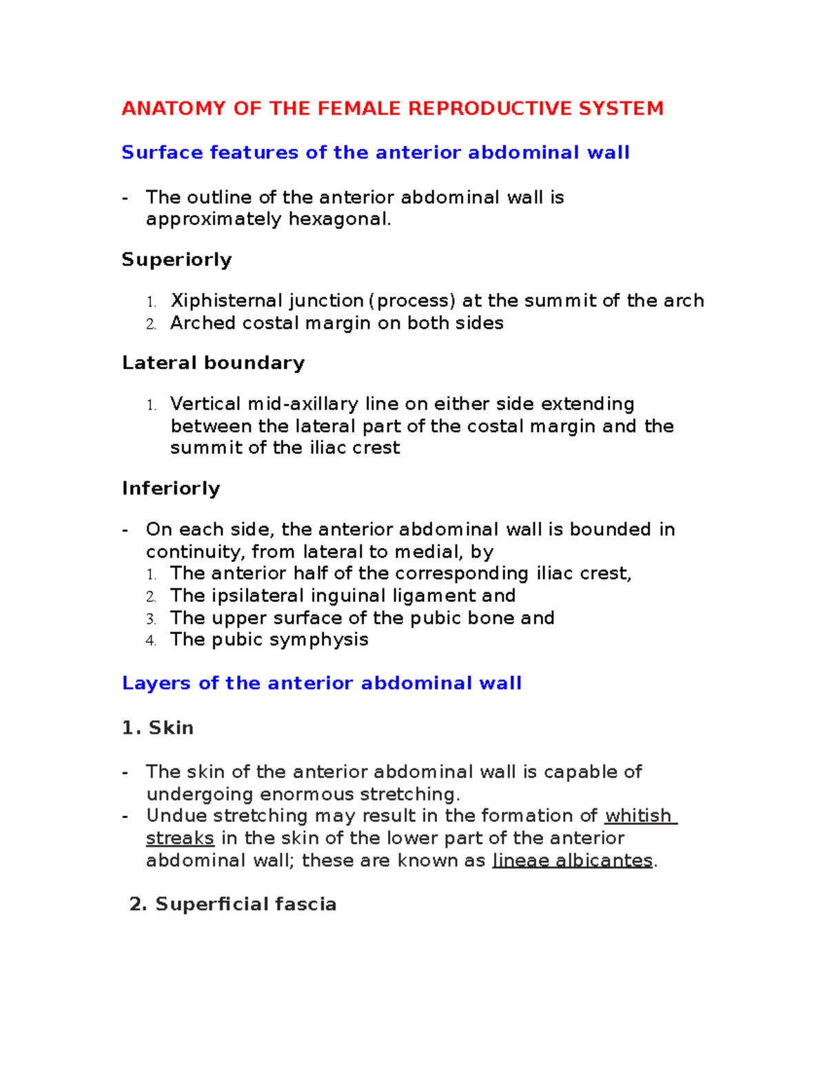 Anatomy OF THE Female Reproductive System - ANATOMY OF THE FEMALE ...