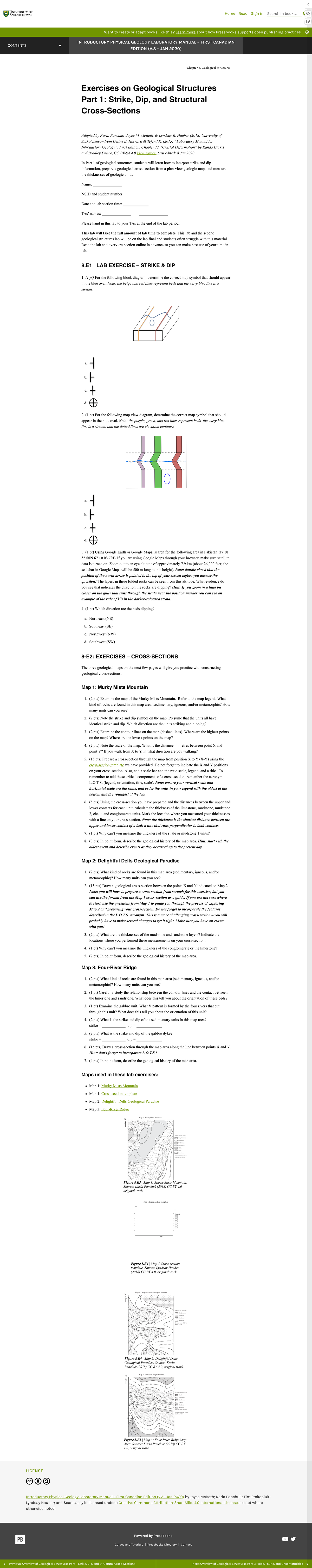 Exercises on Geological Structures Part 1: Strike, Dip, and Structural Cross-Sections ...