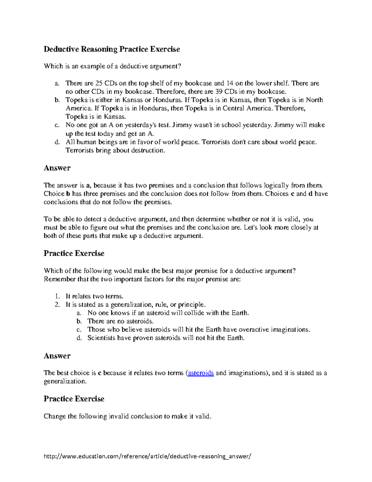 13c Deductive Reasoning Practice Exercise-1 - - Studocu
