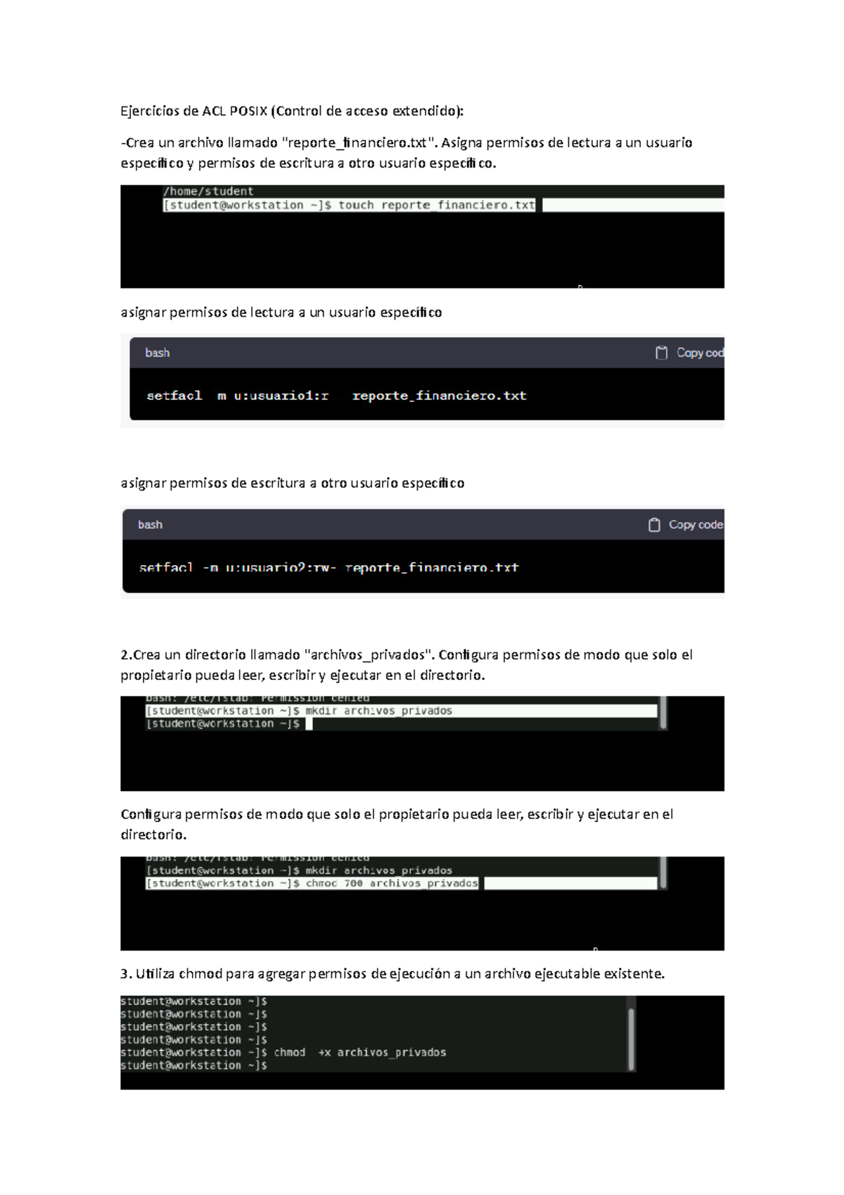 Trabajo grup - aaa - Ejercicios de ACL POSIX (Control de acceso ...