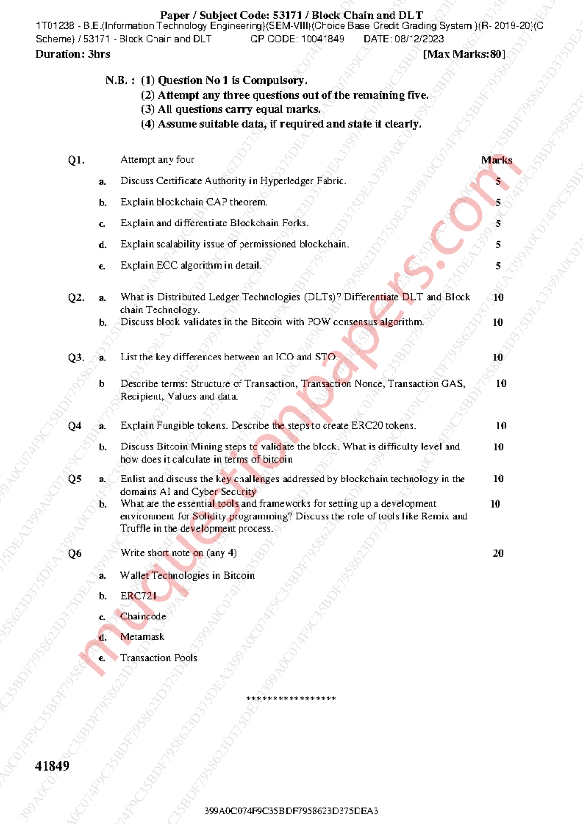 Blockchain pyq - - Studocu