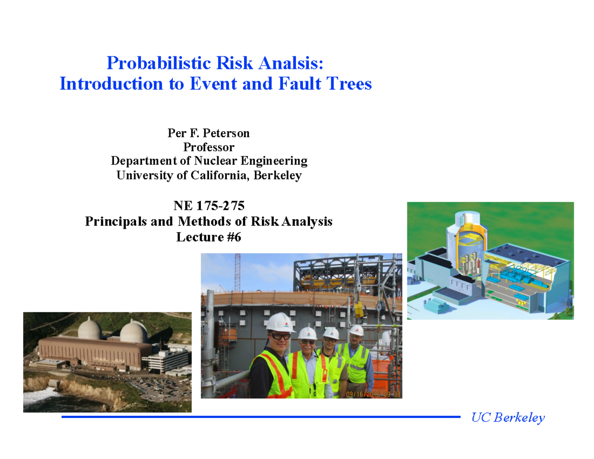06 PRA - Intro to Event and Fault Trees - UC Berkeley Per F. Peterson ...