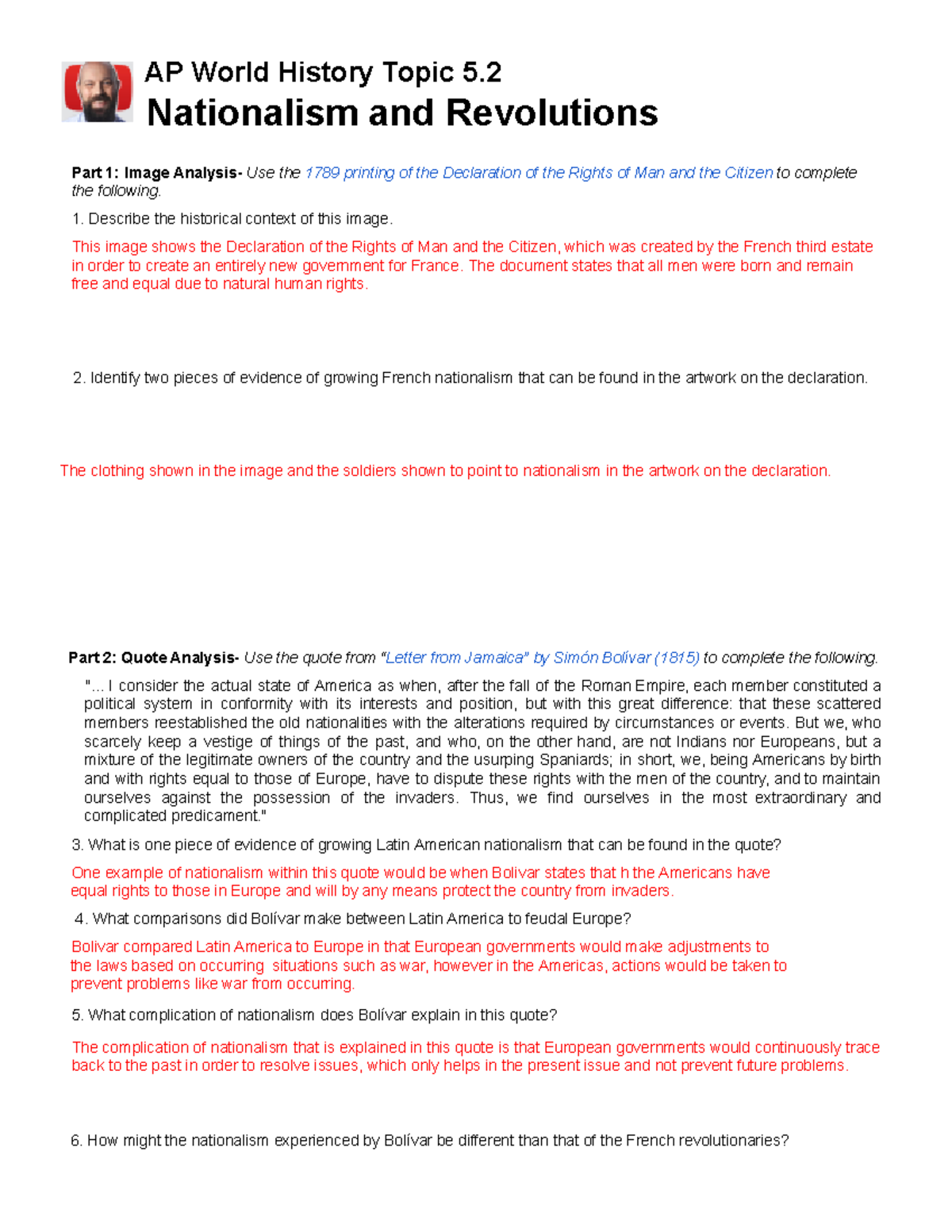 Topic 5.2 Nationalism and Revolutions-2 - AP World History Topic 5 ...