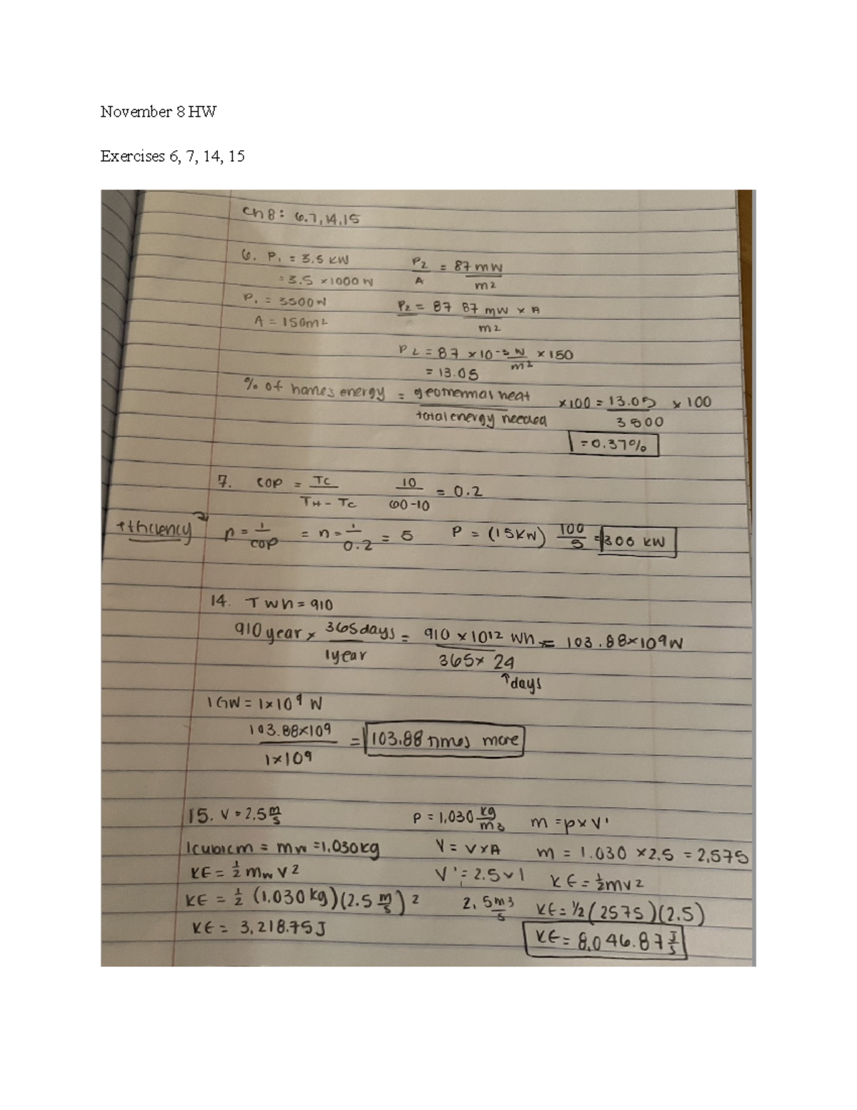 Nov 8 HW - Winn - November 8 HW Exercises 6, 7, 14, 15 Chapter 9 Questions 1- 1. Explain why the ...