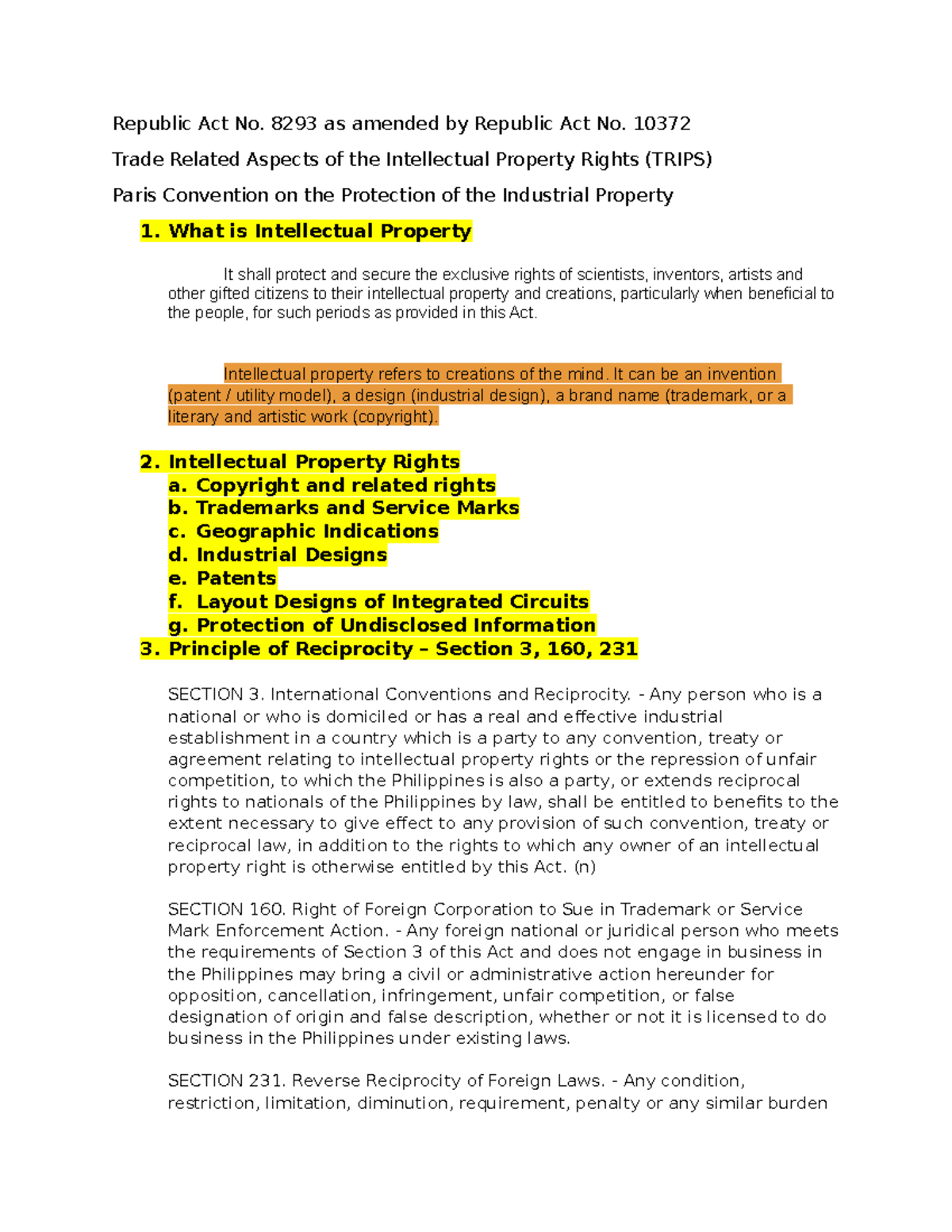 Intellectual-Property - Republic Act No. 8293 as amended by Republic ...