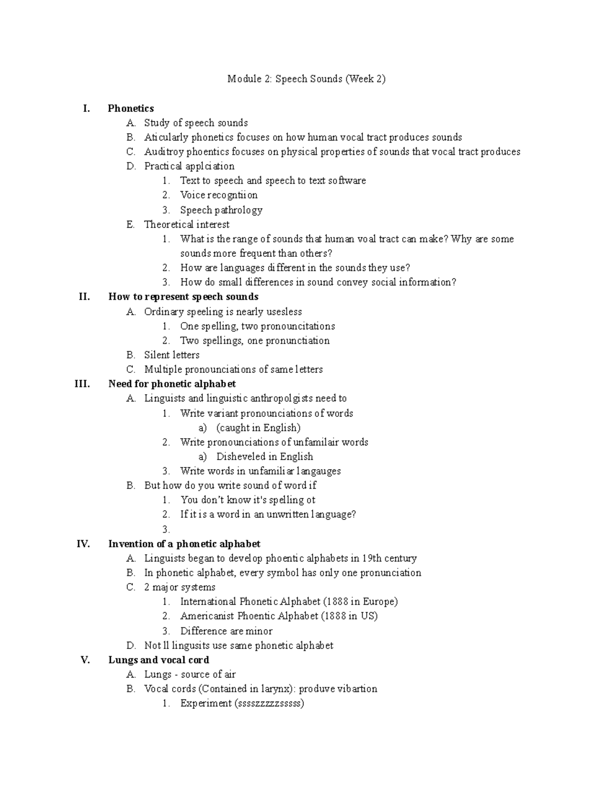 Module 2 Speech Sounds (Week 2) - Module 2: Speech Sounds (Week 2) I ...