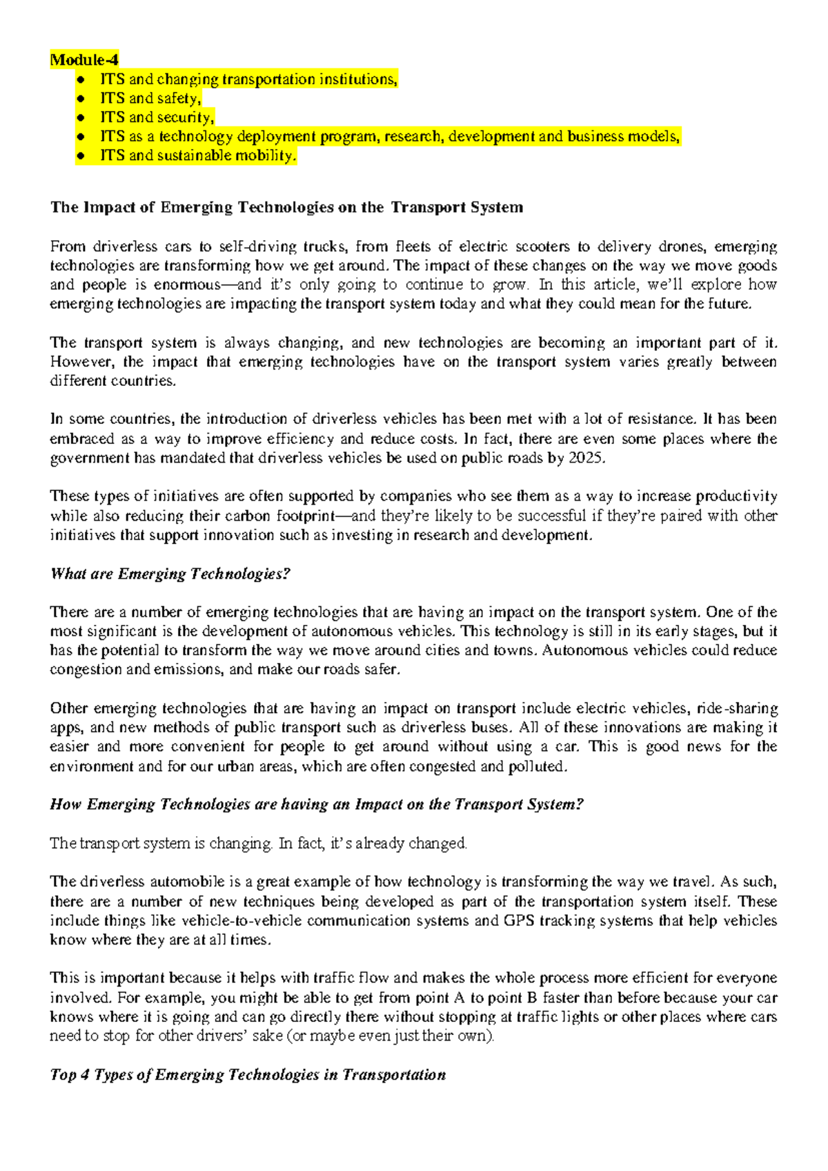 ITS-Module-4-Technology Building Blocks for ITS-1 - Module- ITS and ...