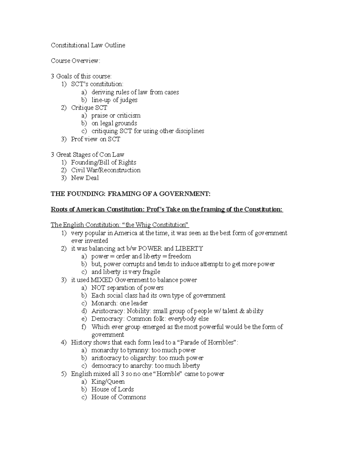 Constitutional Law Outline - 3 - Constitutional Law Outline Course ...