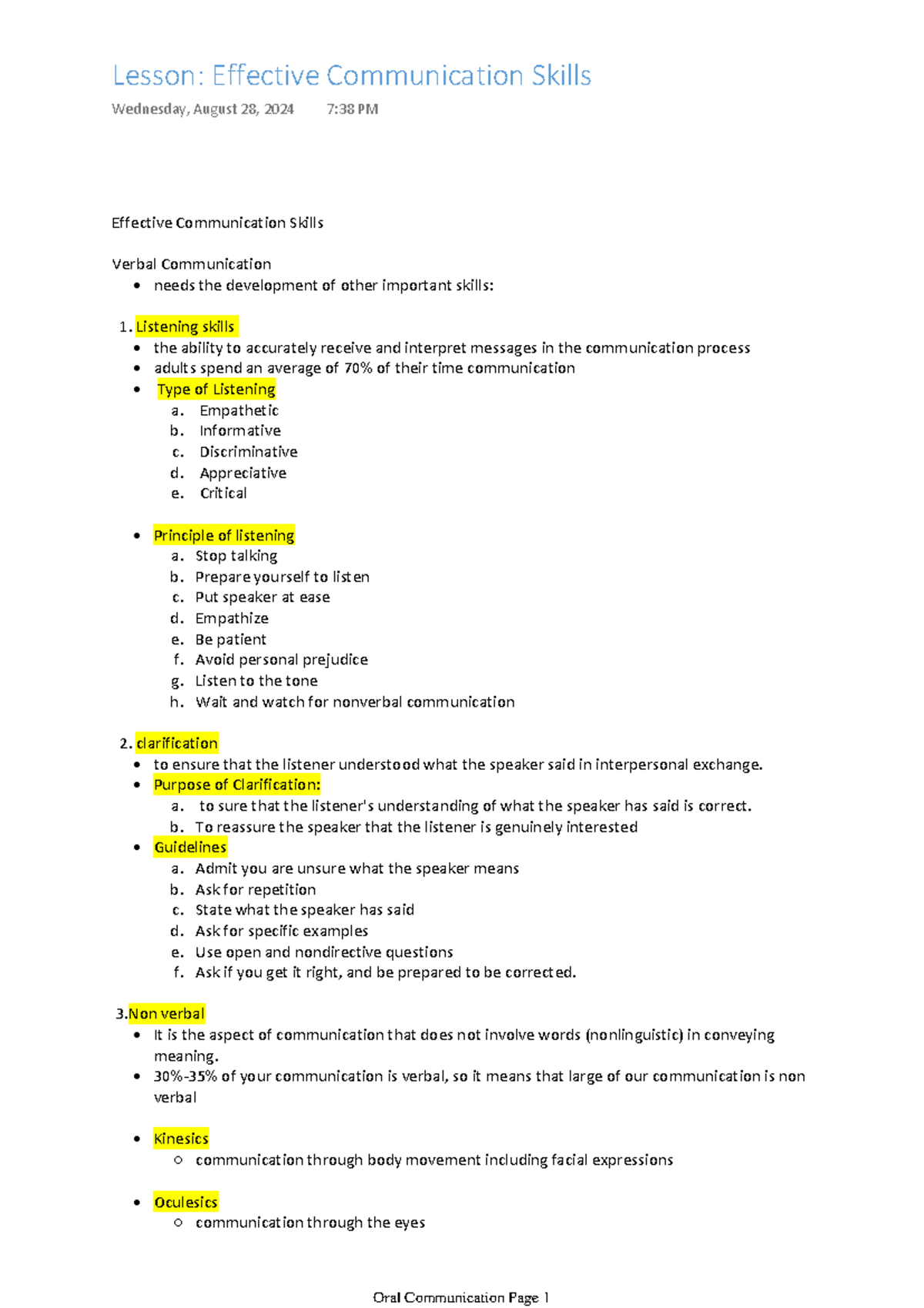 Lesson Effective Communication Skills - Effective Communication Skills ...