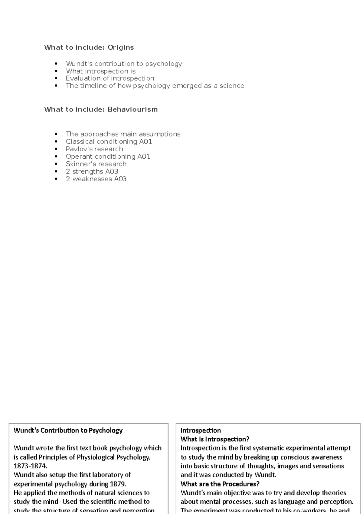 Behavioursim Approach and Origins of Psychology Mind Map - What to ...