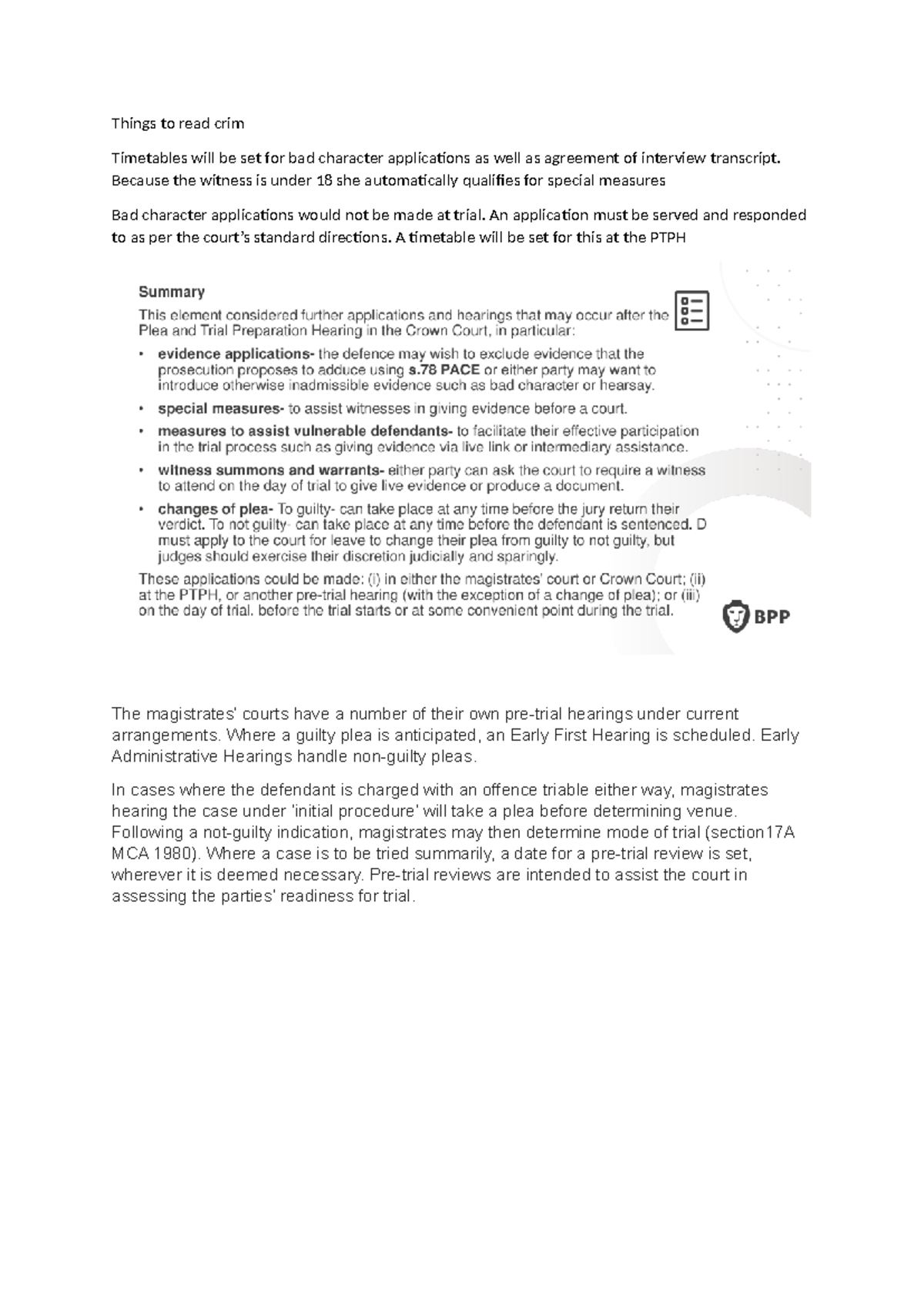 Things to read crim - Things to read crim Timetables will be set for ...