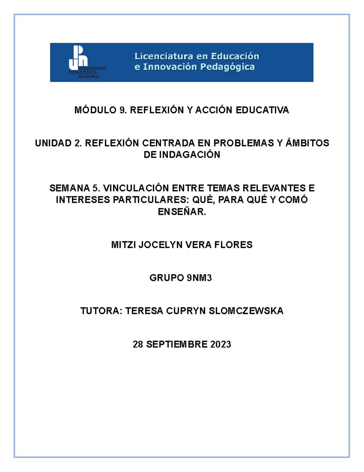 Mjvera enseñaralaspersonas - MÓDULO 9. REFLEXIÓN Y ACCIÓN EDUCATIVA ...