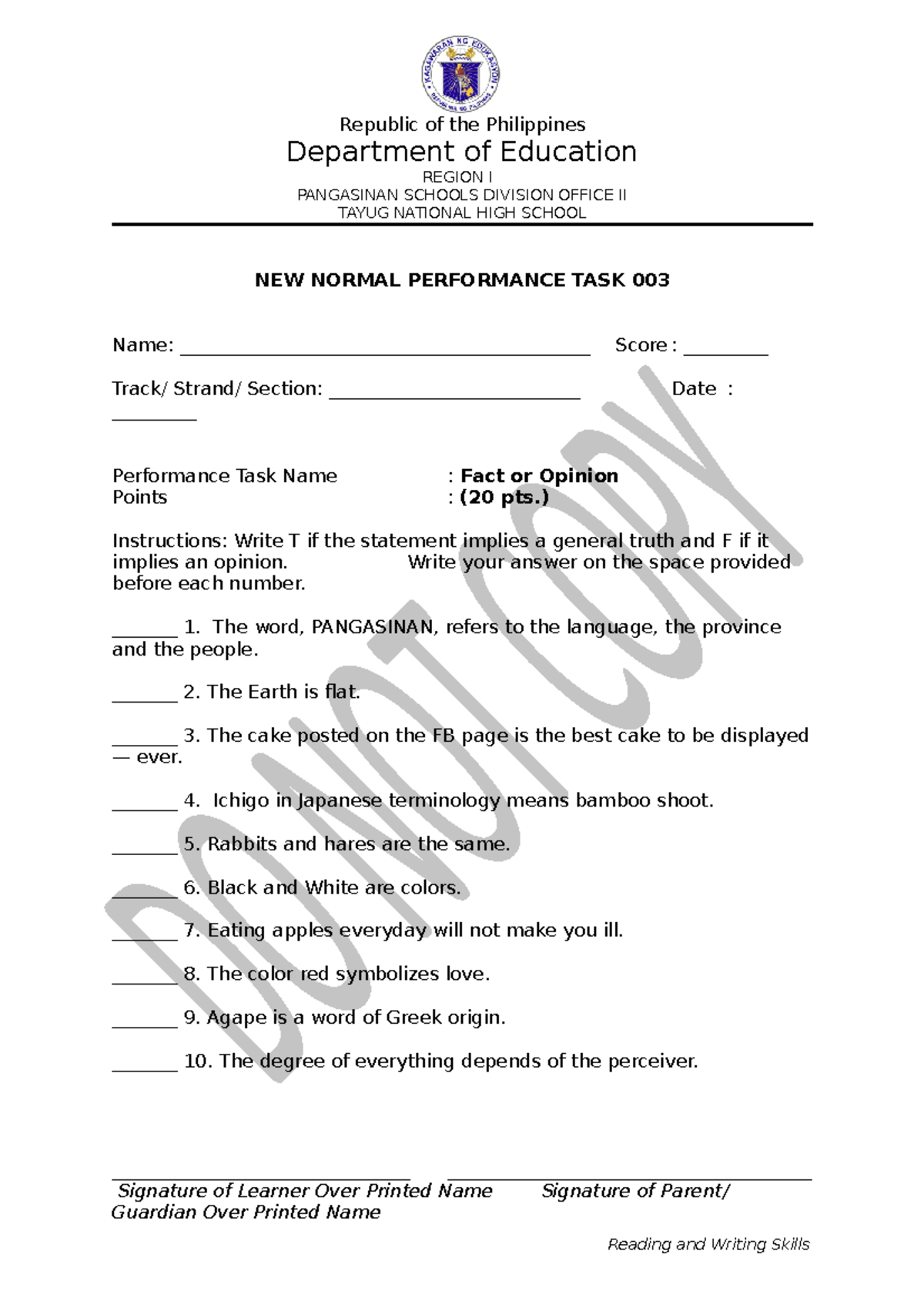 Q4 New Normal Performance Task 003Q4 New Normal Performance Task 006Q4 ...