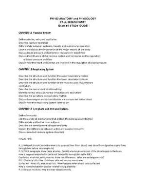 Anatomy and Physiology EXAM #4 Study Guide - PN 103 ANATOMY and ...