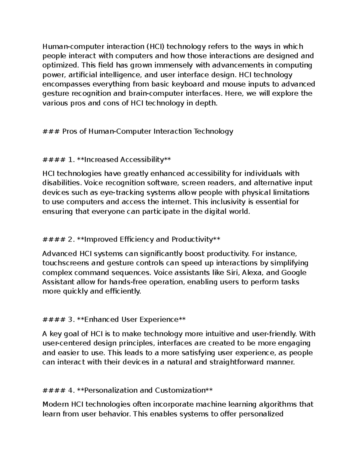 Document (7)emerging - Human-computer interaction (HCI) technology ...